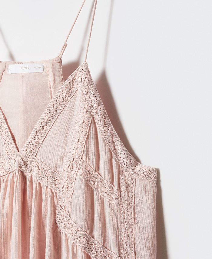 MANGO Women's Lace Details Maxi Dress - Macy's