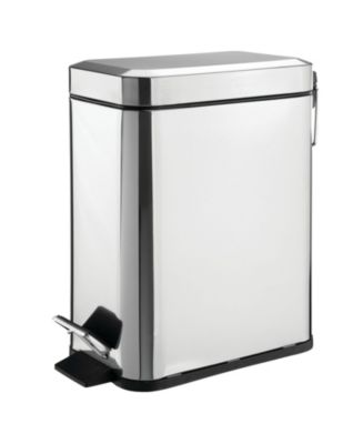 mDesign Small 1.3 Gallon Rectangle Metal Step Can with Liner/Handle ...