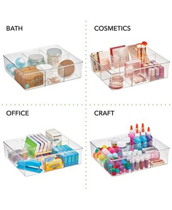 mDesign Plastic Divided 6 Section Closet/Dresser Drawer Organizer, 2 ...