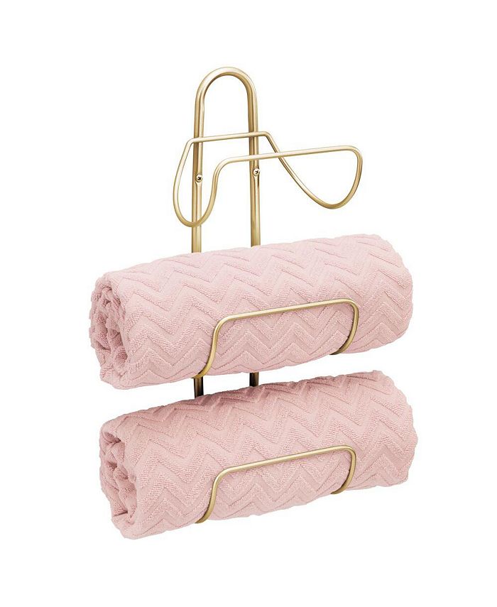 mDesign Metal 3-Level Wall Mount Towel Rack Holder and Storage ...