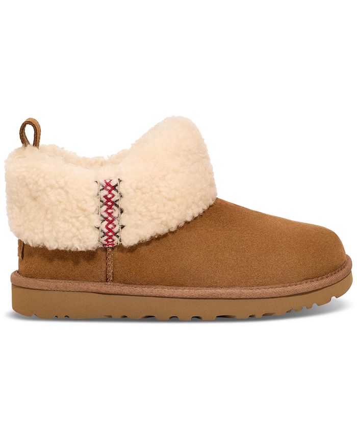 UGG® Classic Ultra Mini Braid Slip-On Booties - Macy's