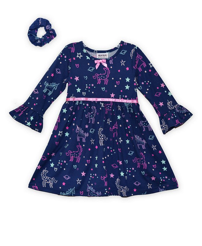 Blueberi Boulevard Toddler Girls 2 Pack Dresses with Hair Accessories ...