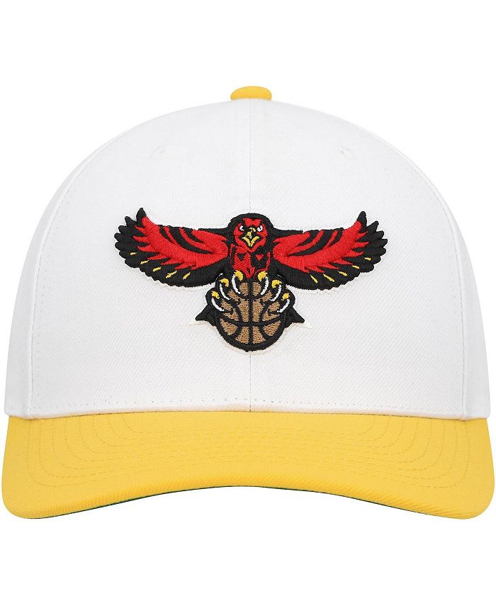 Mitchell & Ness Men's White, Yellow Atlanta Hawks Hardwood Classics ...