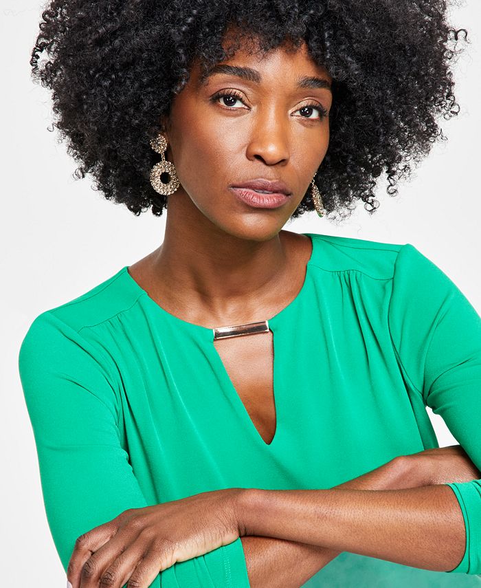 I.N.C. International Concepts Women's Hardware Keyhole Top, Created for ...