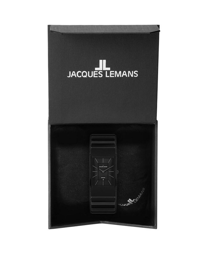 Jacques Lemans Men's Dublin Watch with High-Tech Ceramic Strap, Solid Stainless Steel IP-Black ...