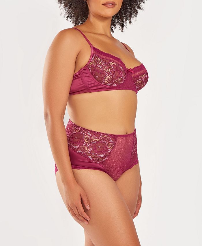iCollection Plus Size 2 Piece Bralette and Panty Lingerie Set - Macy's