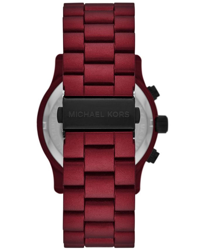 Michael Kors Men's Runway Chronograph Red Matte Coated Stainless Steel ...