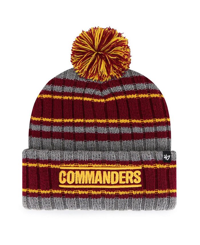 '47 Brand Men's Gray Washington Commanders Rexford Cuffed Knit Hat with ...