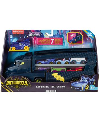 BatWheels Fisher-Price DC Toy Hauler and Car, Bat-Big Rig with Ramp and ...
