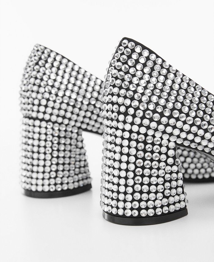 MANGO Women's Rhinestone Block-Heeled Shoes - Macy's