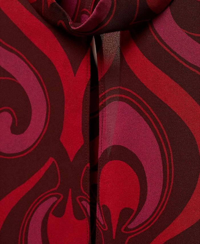 MANGO Women's Opening Detail Printed Blouse - Macy's