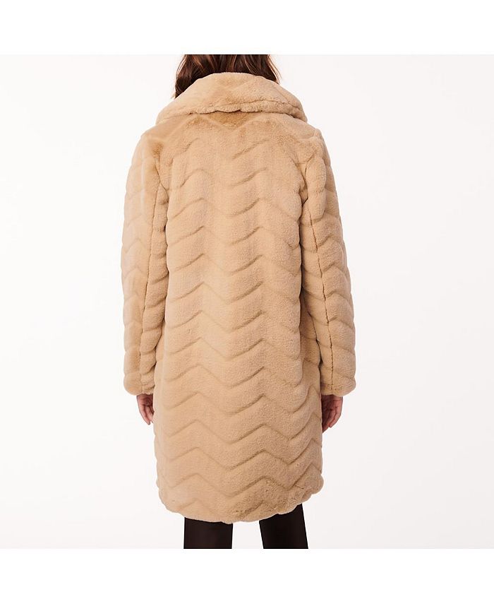 Bernardo Women's Long Wavy Faux Fur Coat - Macy's