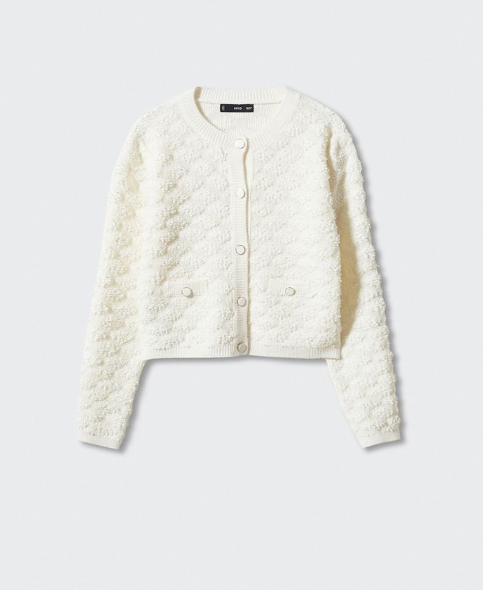 MANGO Women's Textured Button Cardigan - Macy's