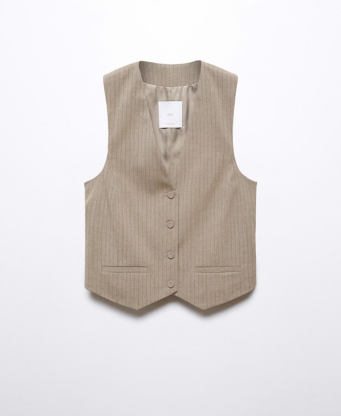 MANGO Women's Pinstriped Vest - Macy's