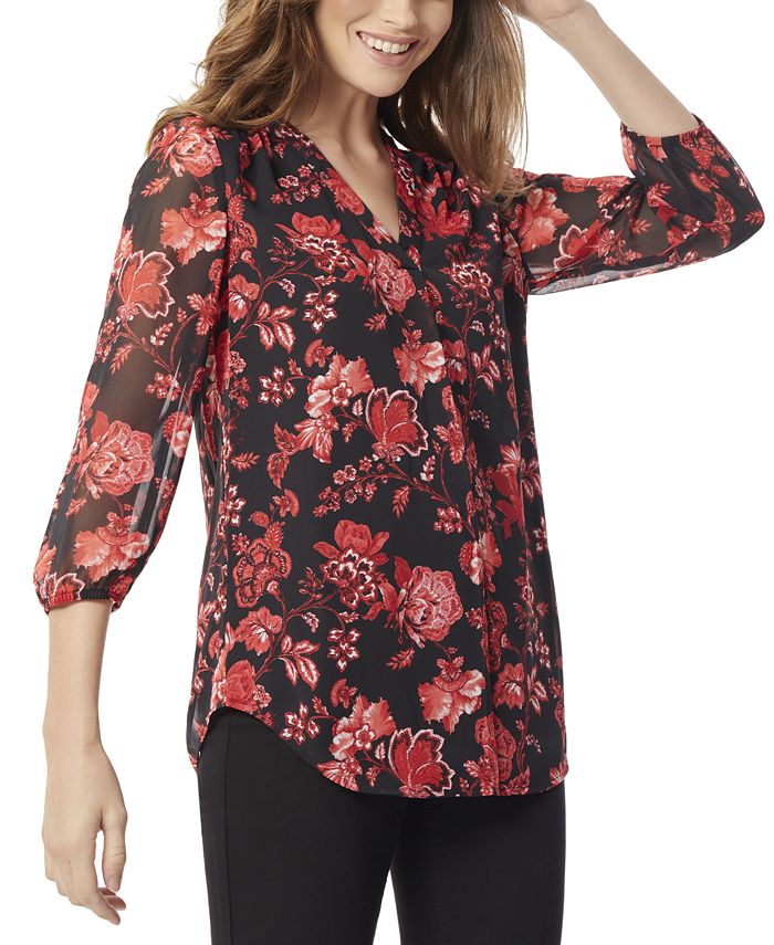 Jones New York Women's Kelly V-Neck Blouse - Macy's