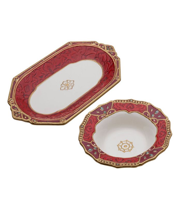 Fitz and Floyd Renaissance Holiday Serving Set - Macy's