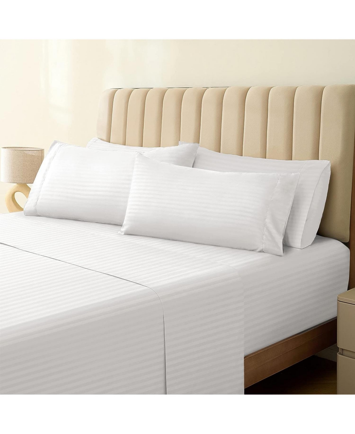 Click here for 4PC Striped Silky Soft Cooling Deep Pocket Perform... prices