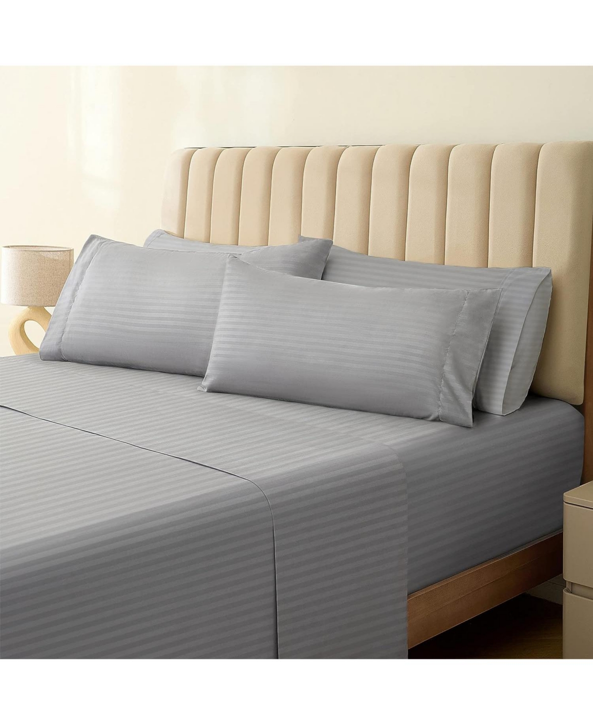 Click here for 4PC Striped Silky Soft Cooling Deep Pocket Perform... prices