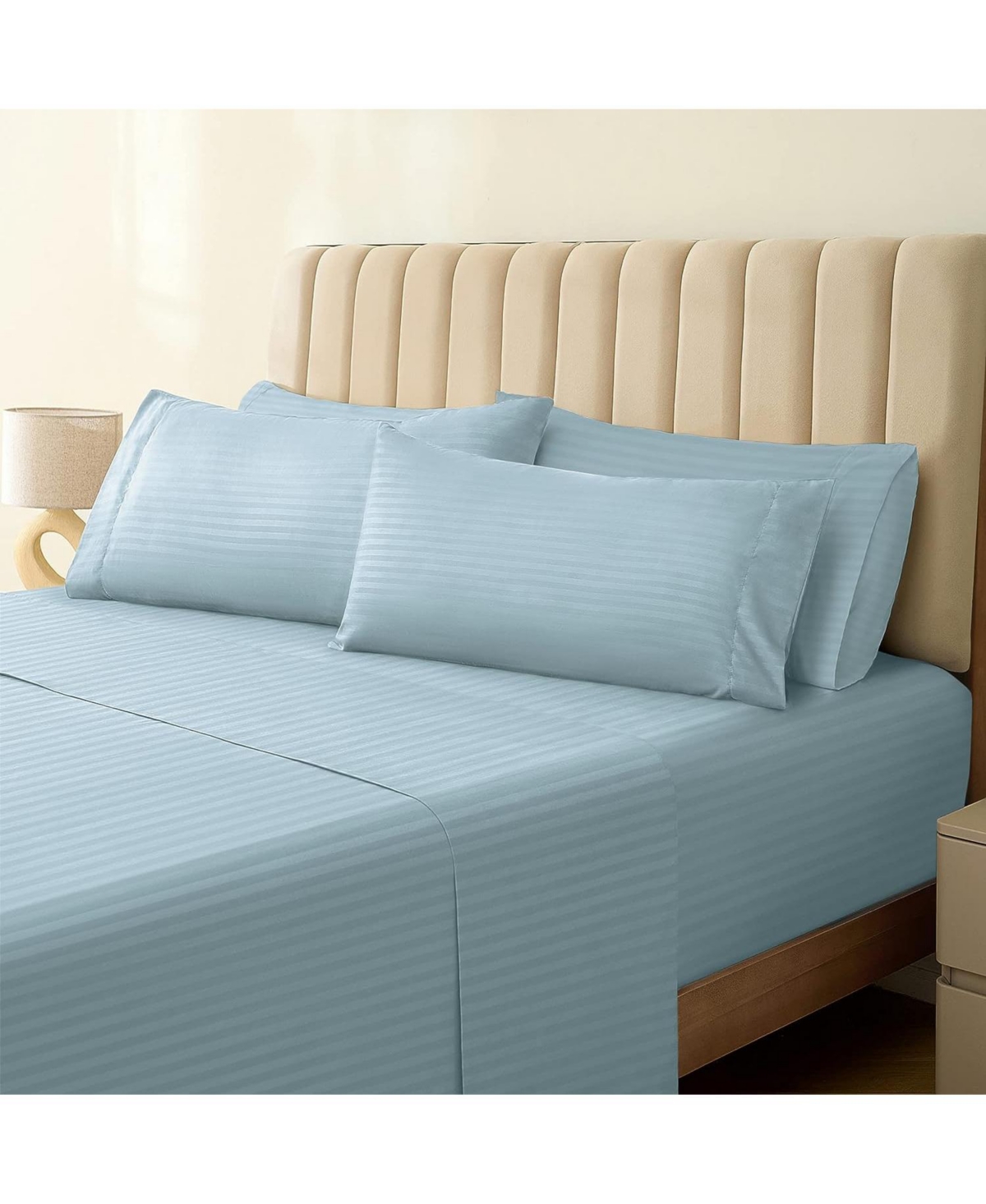 Click here for 4PC Striped Silky Soft Cooling Deep Pocket Perform... prices