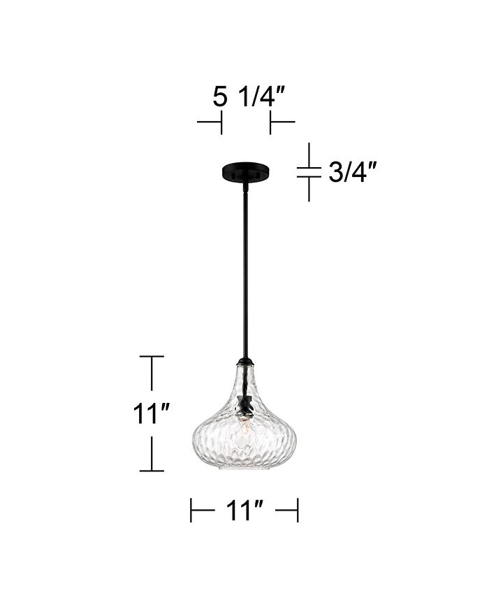 360 Lighting Cora Matte Black Mini Pendant Lighting 11" Wide Modern ...