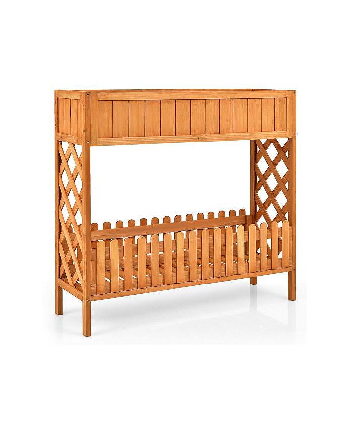 Slickblue 2-Tier Raised Garden Bed Elevated Wood Planter Box for ...