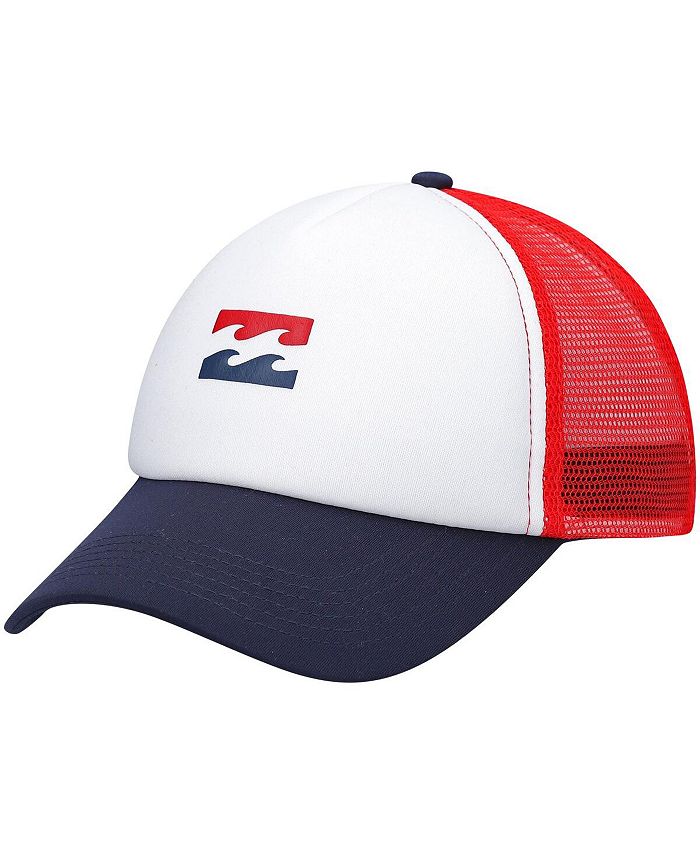 Billabong Men's White, Navy Podium Foam Front Trucker Snapback Hat - Macy's
