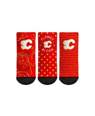 Toddler Boys and Girls Rock Em Socks Calgary Flames #1 Fan 3-Pack Crew ...