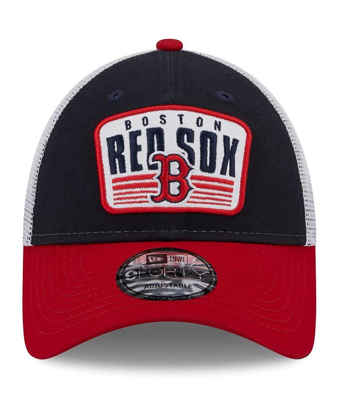 New Era Big Boys and Girls Navy Boston Red Sox Patch Trucker 9FORTY ...