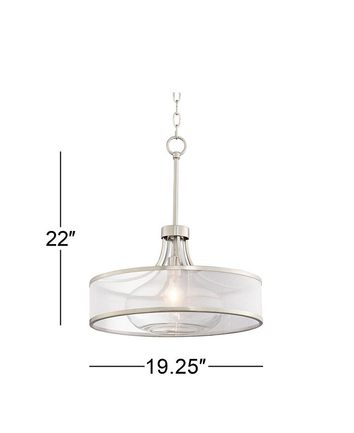 Possini Euro Design Layne Brushed Nickel Small Pendant Light 19 1/4 ...
