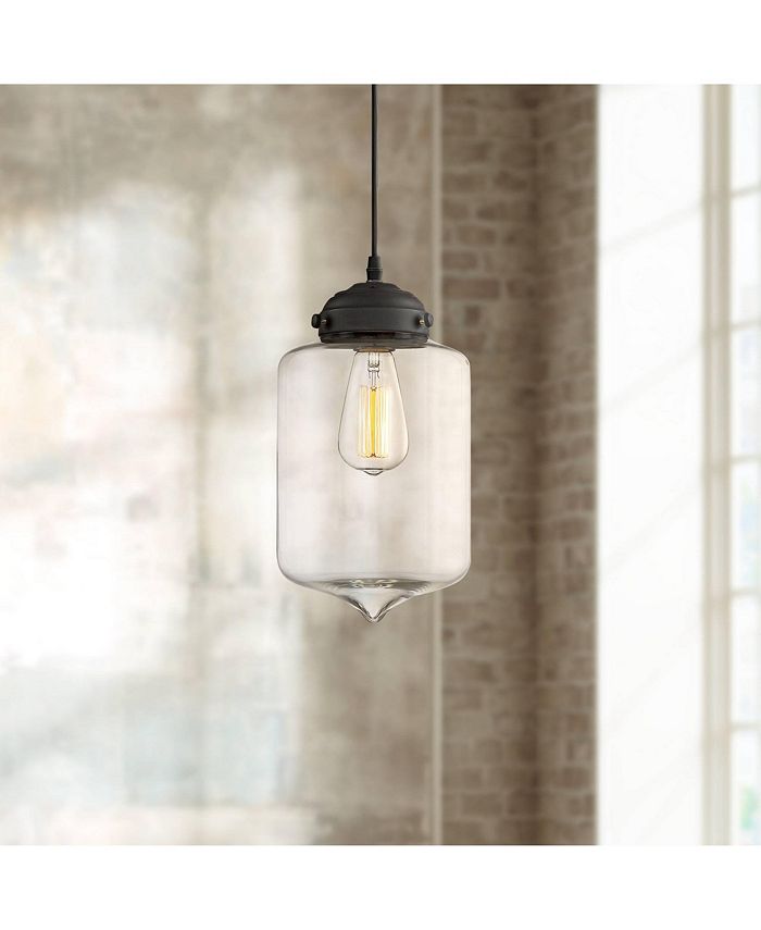 Possini Euro Design Calico Black Mini Pendant Lighting Fixture 7" Wide ...