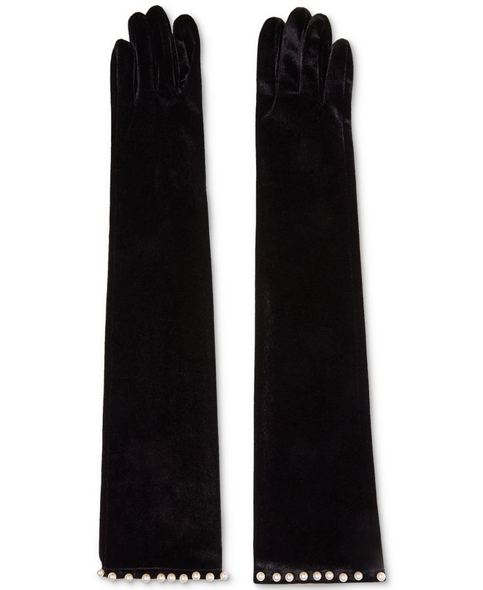 Steve Madden Women's Embellished Velvet Opera Gloves - Macy's