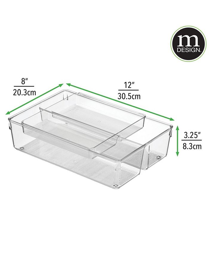 mDesign Plastic Stackable 2-Tier Kitchen Drawer Organizer Tray Bin ...