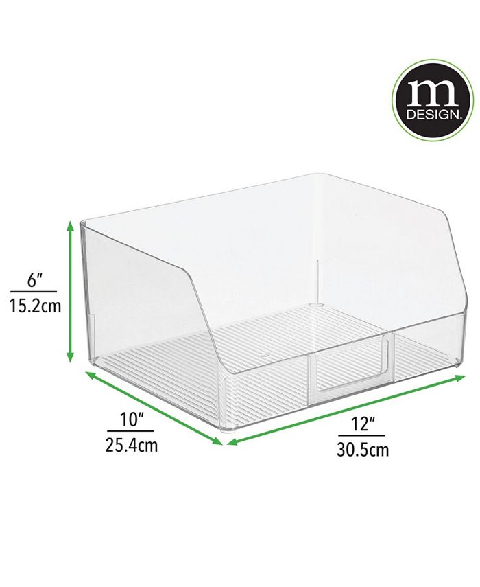 mDesign Wide Plastic Food Storage Bin, Label Holder - 12" Width - 2 ...
