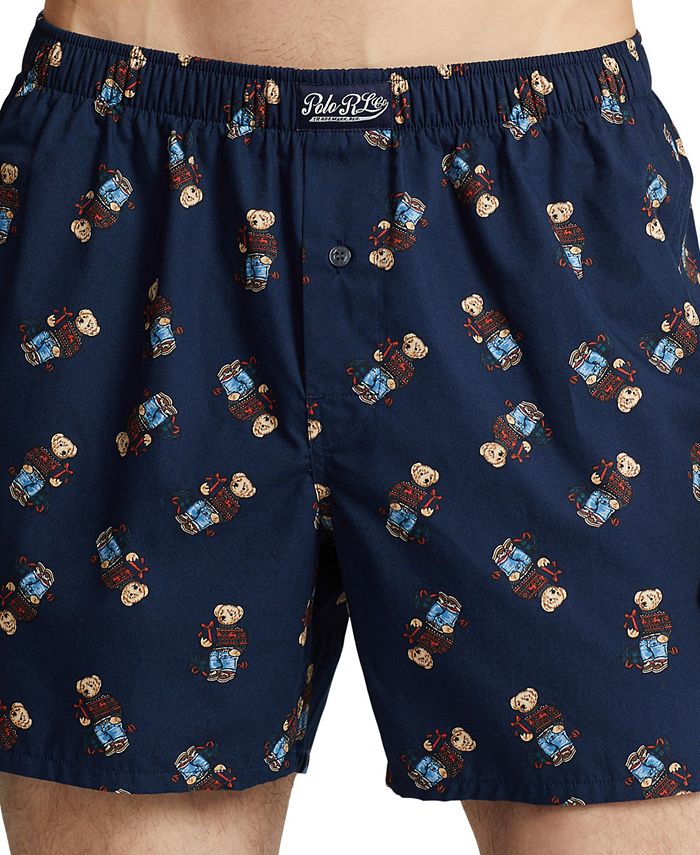 Polo Ralph Lauren Men's Holiday Bear Printed Woven Boxers - Macy's