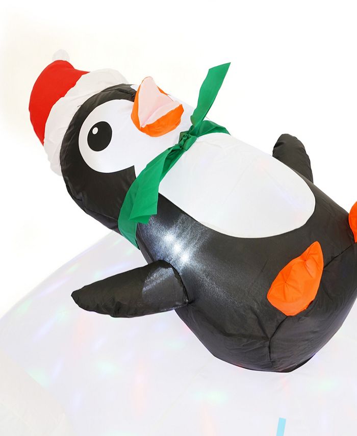 Seasonal Polar Bear Penguins with Igloo 63" Inflatable - Macy's