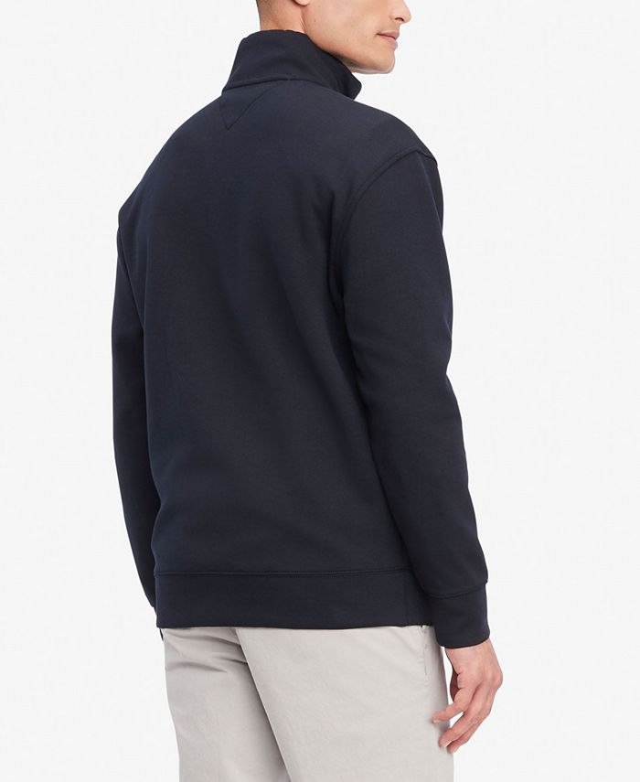 Tommy Hilfiger Men's Mock-Neck Quarter-Zip Interlock Fleece Pullover ...