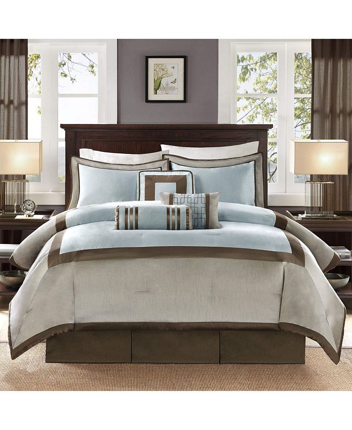 Gracie Mills Elsie Transitional Colorblock 7-Piece Comforter Set - Macy's