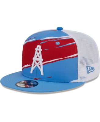 Men's New Era Light Blue Houston Oilers Tear Trucker 9FIFTY Snapback ...