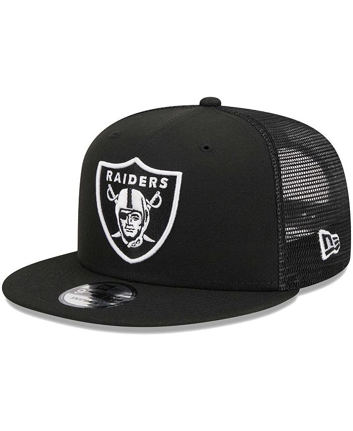 New Era Men's Black Las Vegas Raiders Main Trucker 9FIFTY Snapback Hat ...