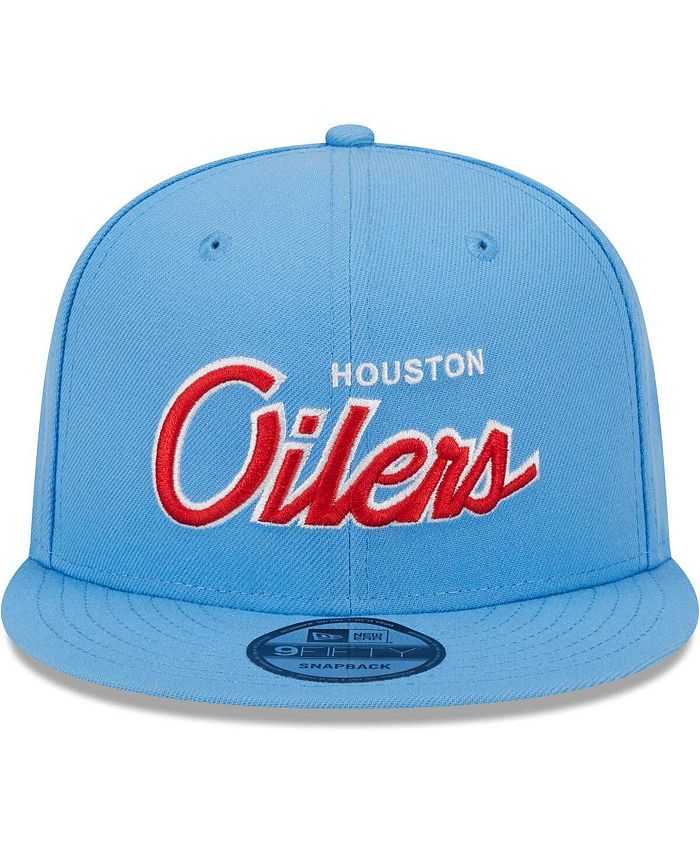 New Era Men's Light Blue Houston Oilers Gridiron Classics Main Script ...