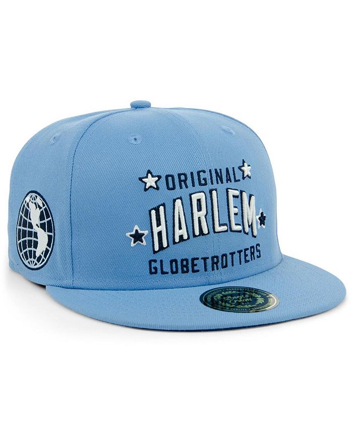 Rings & Crwns Men's Light Blue Harlem Globetrotters Fitted Hat - Macy's