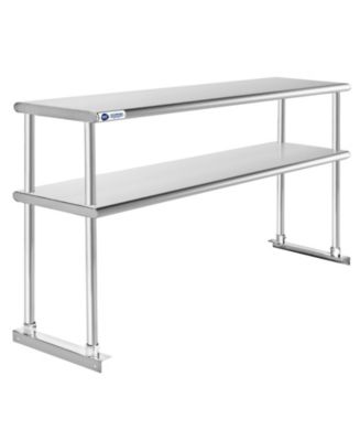 GRIDMANN NSF Commercial Stainless Steel Double Overshelf 72" x 12" for ...