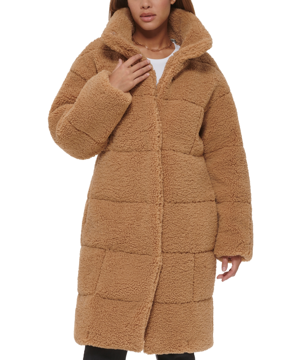 Click here for Levis Womens Long Sherpa Snap-Closure Teddy Coat -... prices