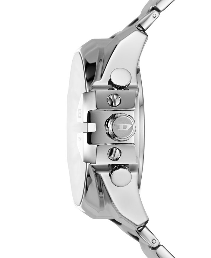 Diesel Men's Mega Chief Digital Silver-Tone Stainless Steel Watch 51mm ...
