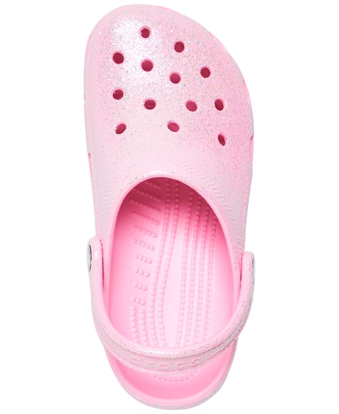 Crocs Little Girls Classic Glitter Clogs from Finish Line - Macy's