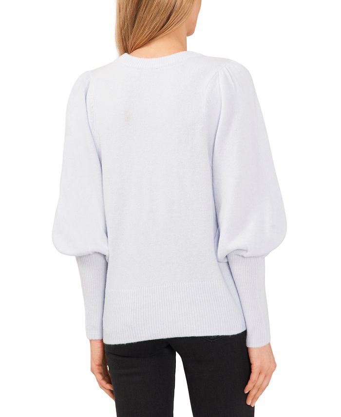 CeCe Women's Puff Long Sleeve Crew Neck Sweater - Macy's