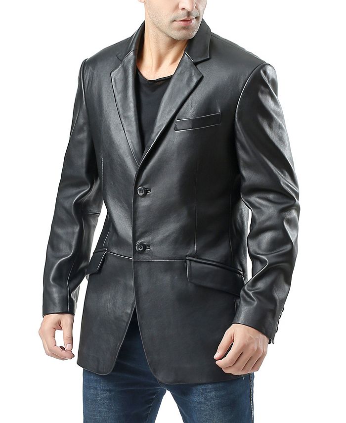 BGSD Men Benji Two-Button Leather Blazer - Macy's