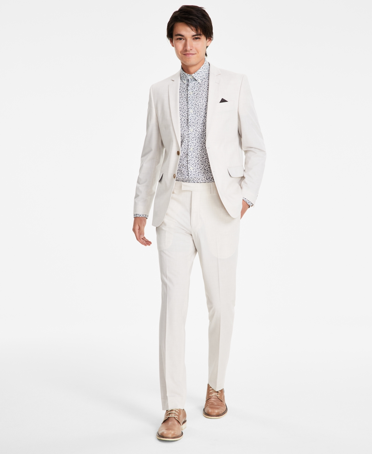 Click here for Nick Graham Mens Slim Fit Stretch Suits - Tan prices
