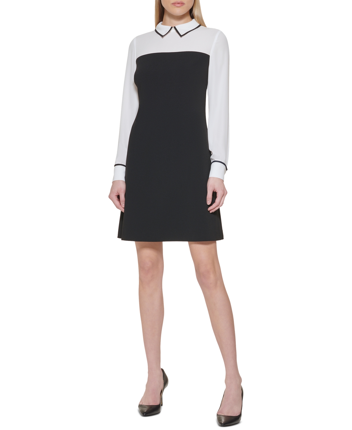 Click here for Tommy Hilfiger Womens Collared Sheath Dress - Blac... prices