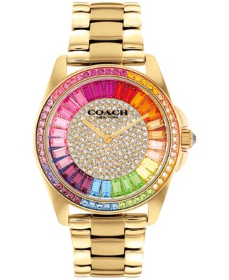 COACH Women's Greyson Rainbow Gold-Tone Stainless Steel Watch 36mm - Macy's